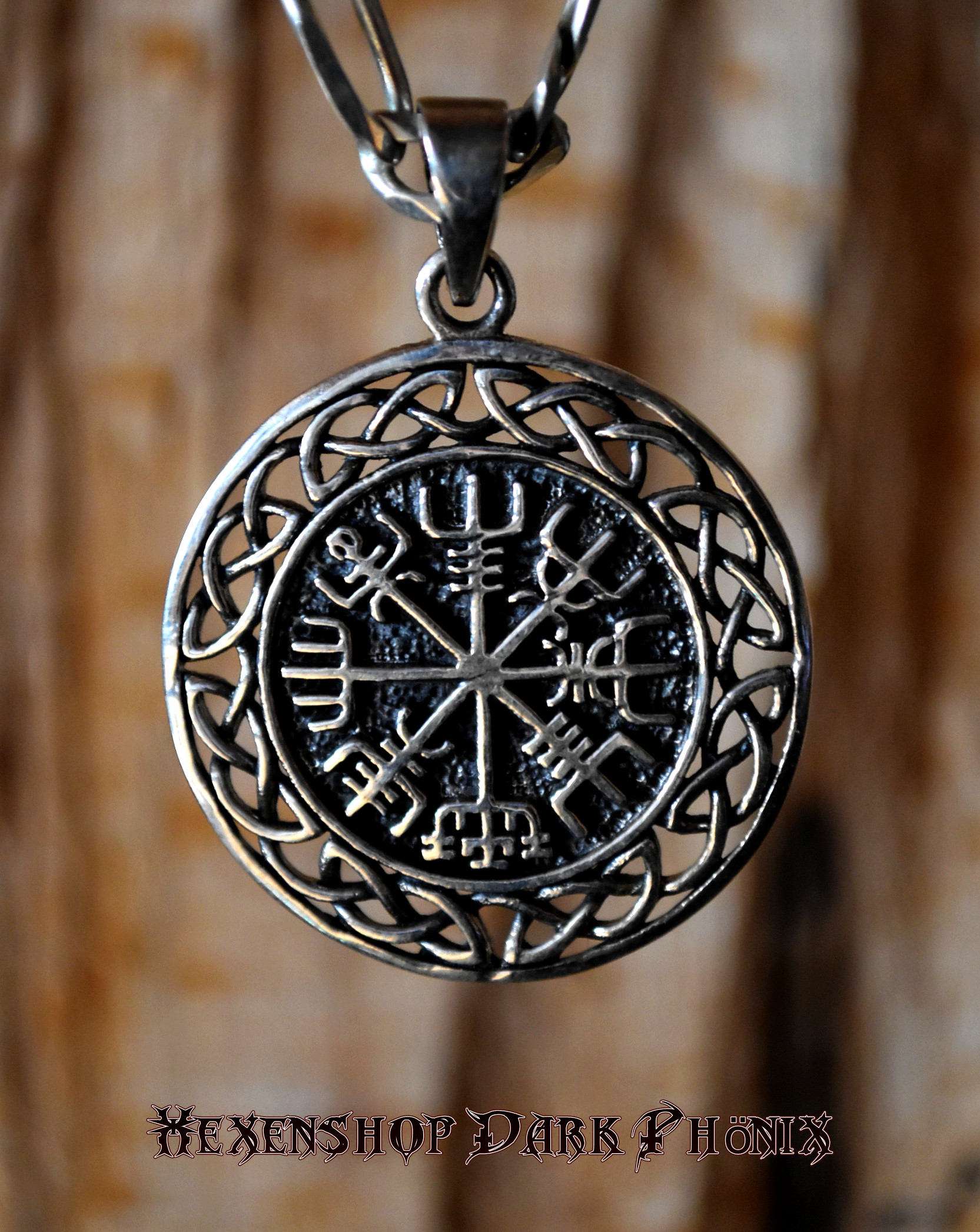Wikinger Kompass Vegvisir Knoten Anhänger 925er Silber | Esoterik ...